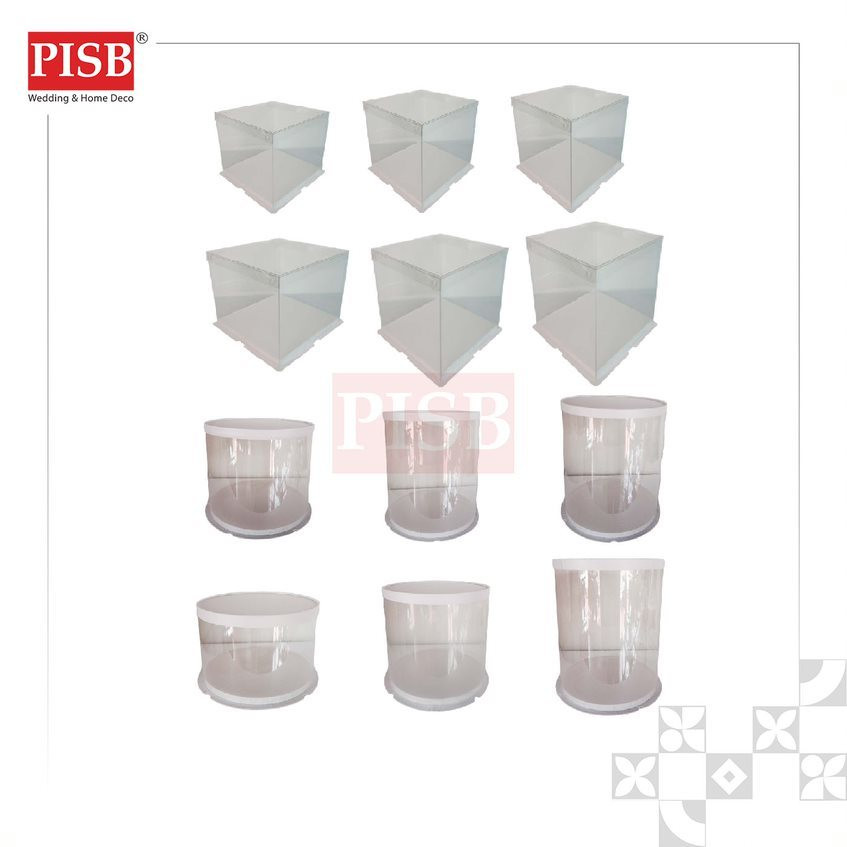 2208-2219 Square Round White Transparent Cake Box Kotak Kek Kotak ...