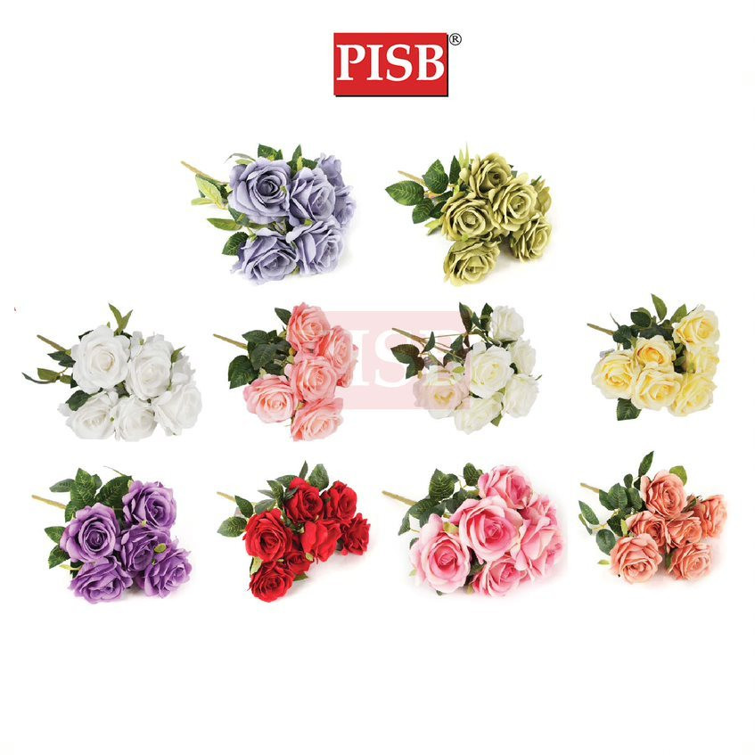 2232 41CM Korean Rose Bush Artificial Flower Bunga Hiasan Viral Bunga ...